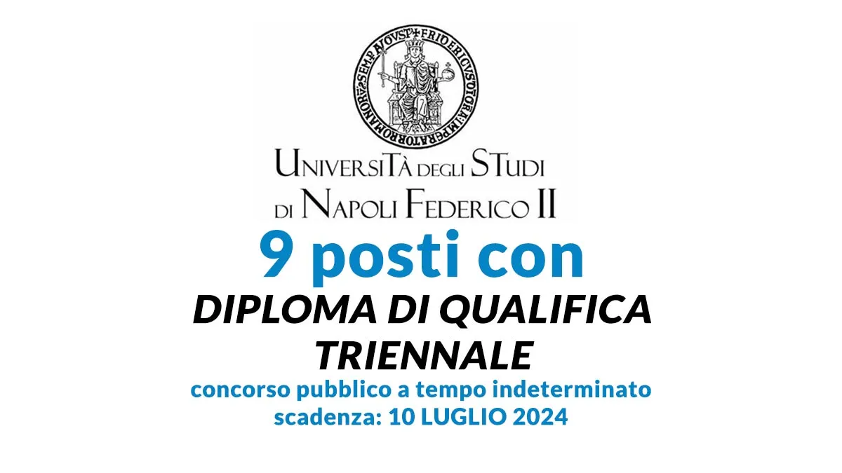 9 posti con DIPLOMA di qualifica triennale concorso pubblico Università ...